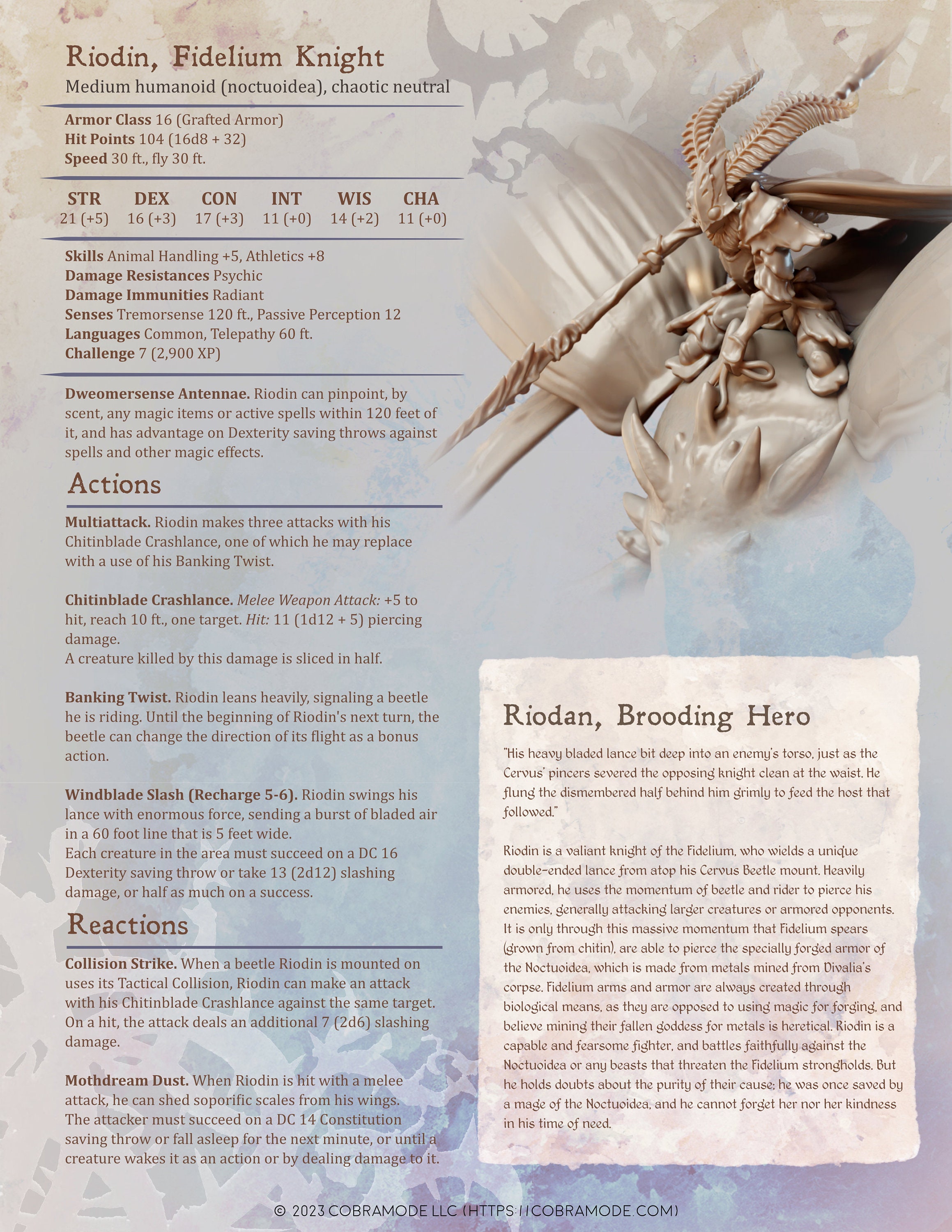 Riodin, Fidelium Knight and Cervus Beetle Mount, Cobramode Dungeons and ...