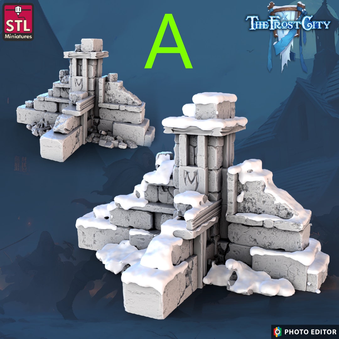 The Frost City Scatter Terrain Ruins With Snow Dungeons and Dragons ...