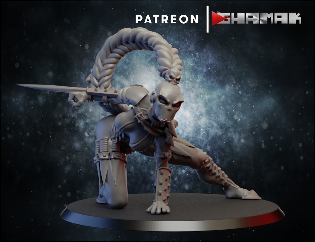 Female Assassin, - Ghamak 3D Printed 32/75/100 MM Scale Table Top ...