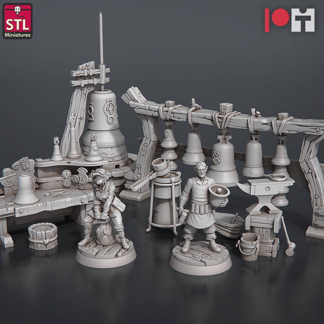 Bell Forge/making Set STL Miniatures Fantasy Props Dungeons and Dragons ...