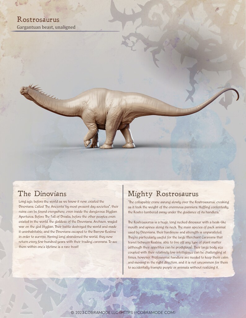 Rostrosaurus 340mm Long Dinosaur Dungeons and Dragons/ RPG /resin ...