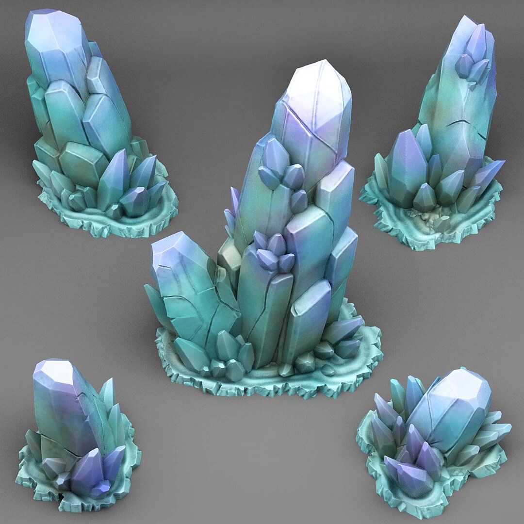 Ice Crystals Terrain-set of 5 Dungeons and Dragons, Pathfinder ...