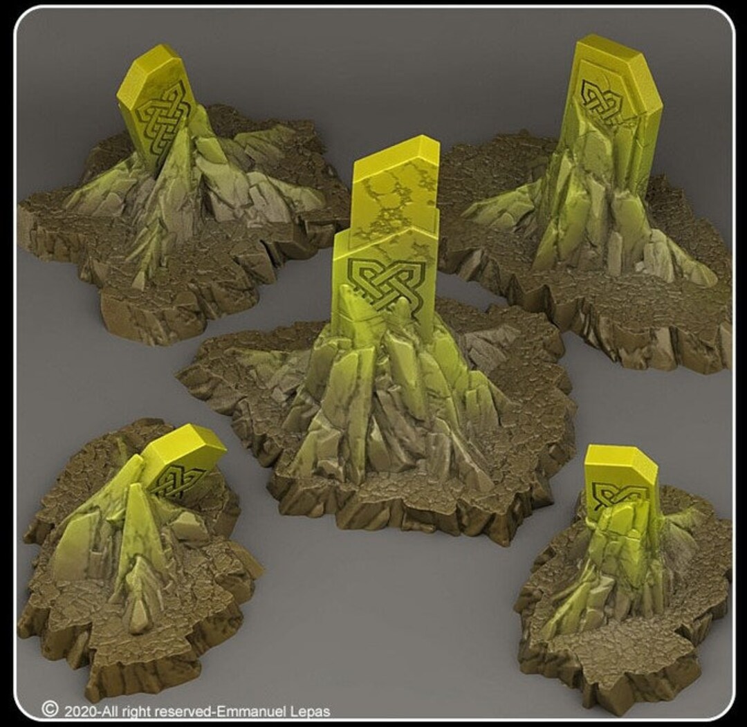 Dwarf Stones Rocks Stone Plants Terrain Set of 5 Dungeons and Dragons ...