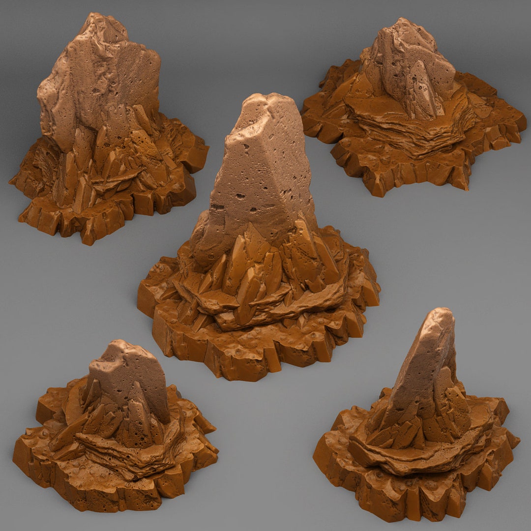 Wasteland Shale Terrain Set of 5 Dungeons and Dragons, Pathfinder ...