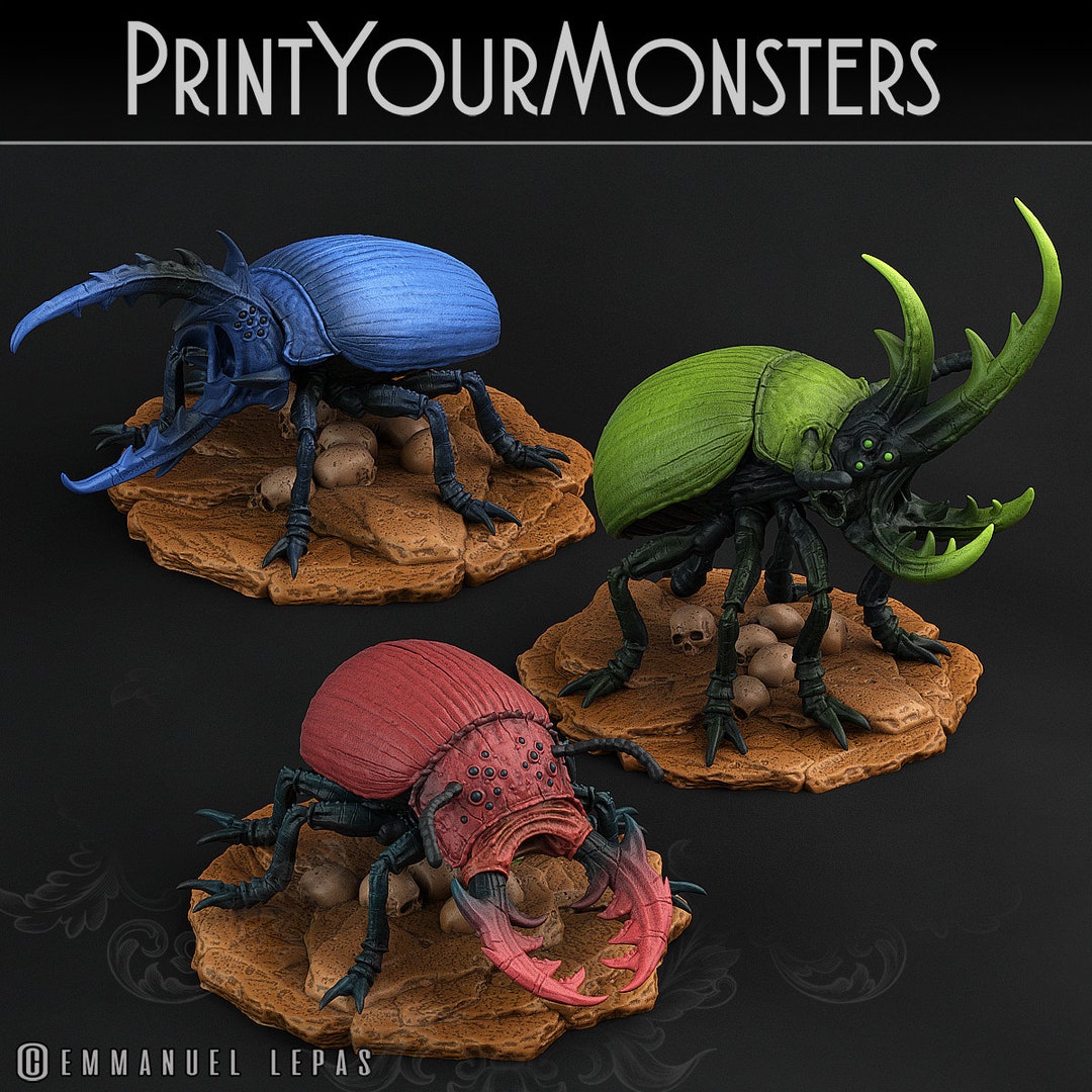 Giant Beetles| Giant Insects Set of 3 | Print Your Monsters (dnd ...