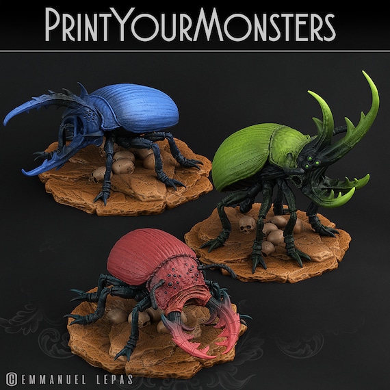 Giant Beetles Giant Insects Set of 3 Print Your Monsters - Etsy