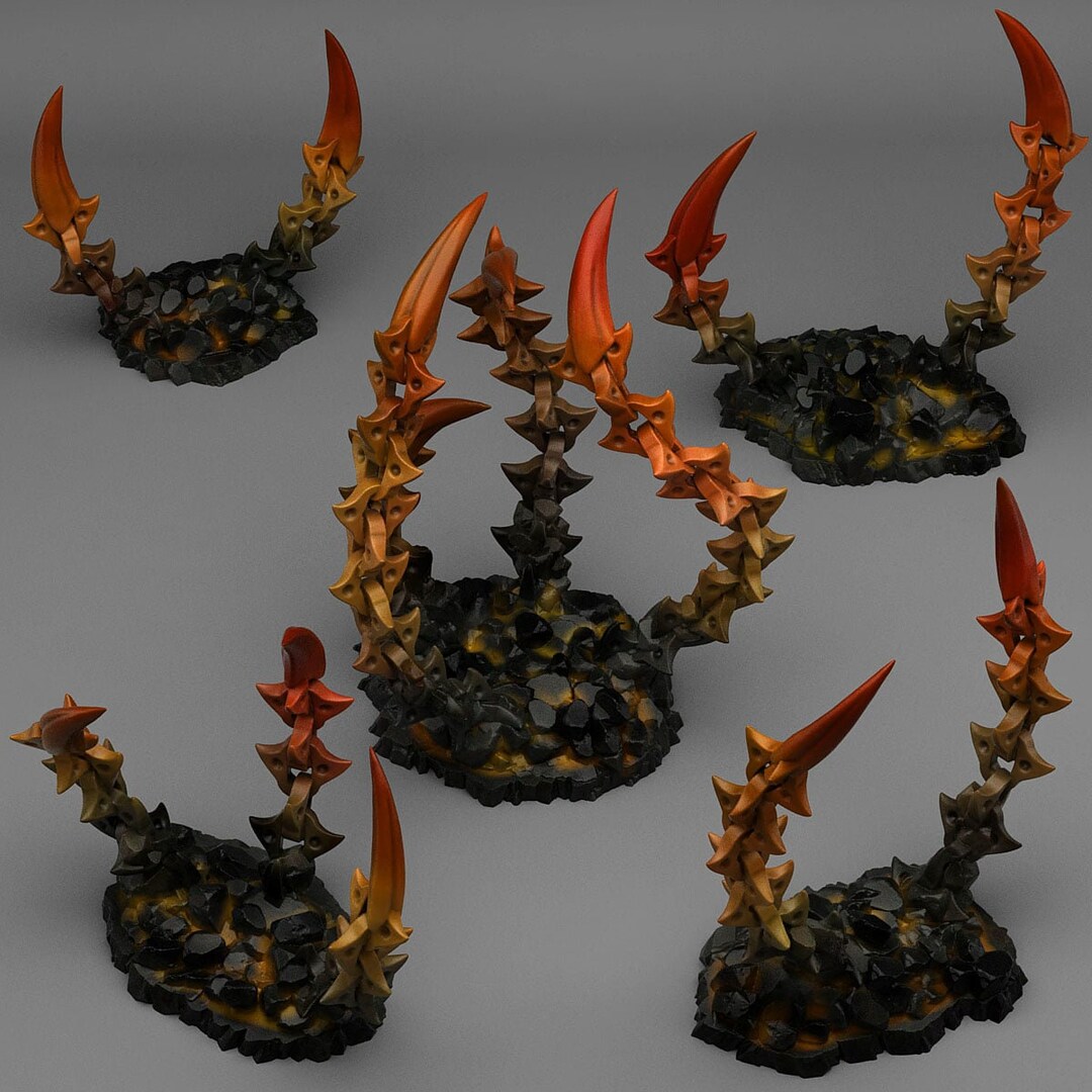Hell Chain Claws Stones Plants Terrain Set of 5 Dungeons and Dragons ...