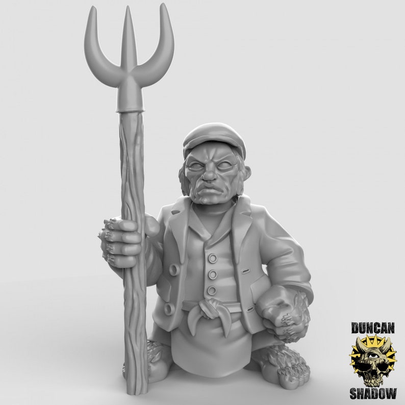28mm Halfling Rabble With Farm Tools Miniatures Set of 3 for Dungeons ...