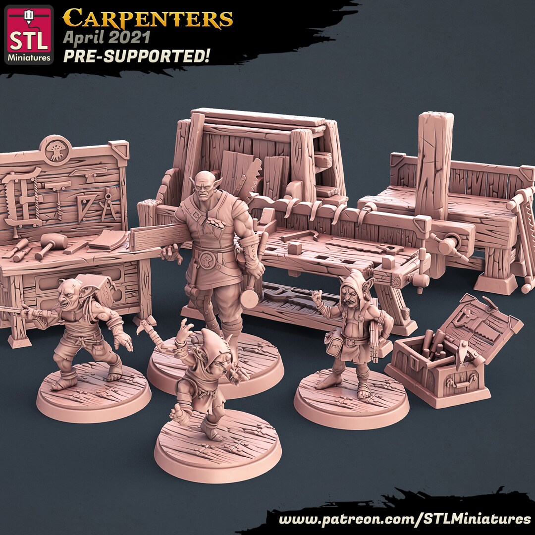 Orc/goblin Carpenters Set Dungeons and Dragons, Pathfinder, Tabletop ...