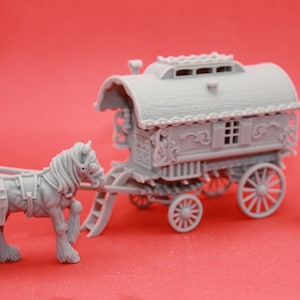 Gypsy Caravan Wagon and Gypsies Tale of Two Cities 28mm (dnd, Dungeons ...