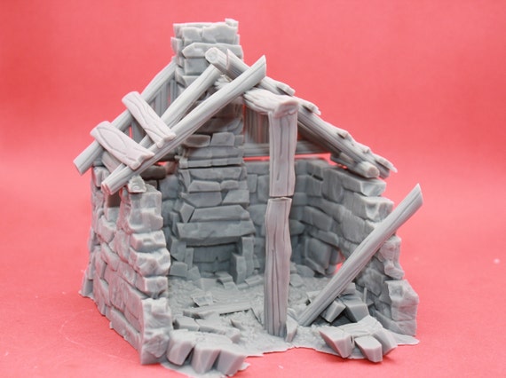 Stone Shack Ruin Resin Printed Dungeons and Dragons - Etsy