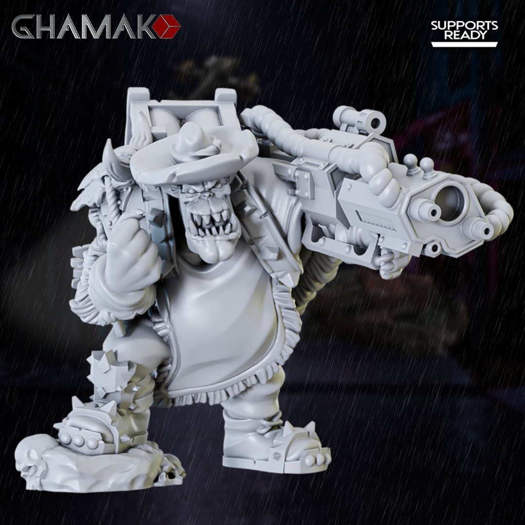 Wild West Ork Sharpshooter, - Ghamak 3D Printed 32 MM Scale Necromunda ...