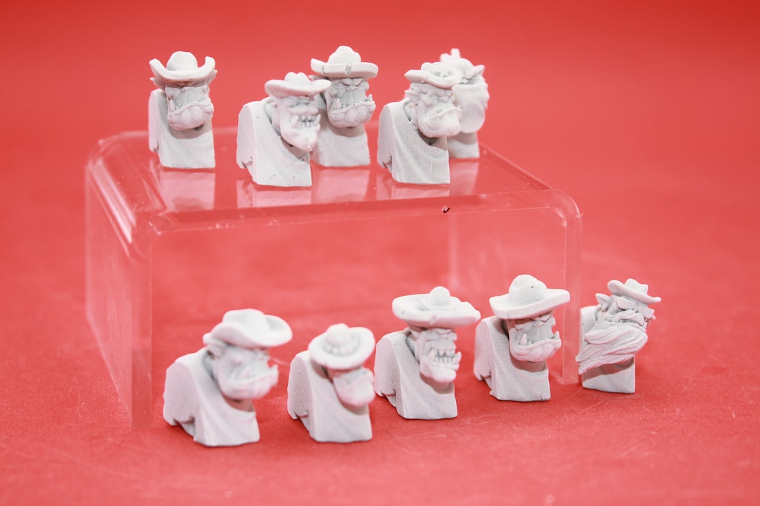 Wild West Ork Boyz Heads (set of 10), Kitbash Bitz, - Ghamak 3D Printed ...