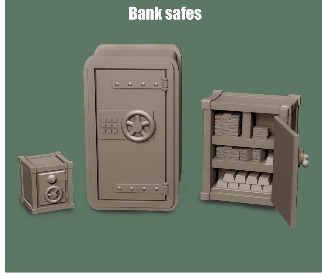 Bank Safes Set of 3 Safes Modern Scatter Terrain, Pathfinder, Tabletop ...