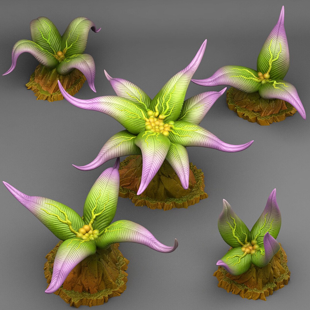 Poisonous Plant Terrain Set, Dungeons and Dragons, Tabletop RPG, 28 ...