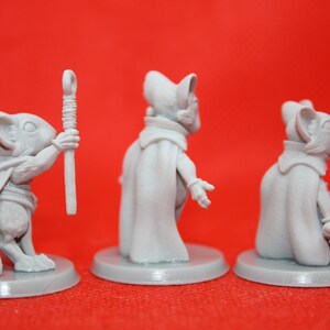 Mousling Sorcerer Miniatures, Resin 3D Printed RPG Set (28mm) Set of 3 ...