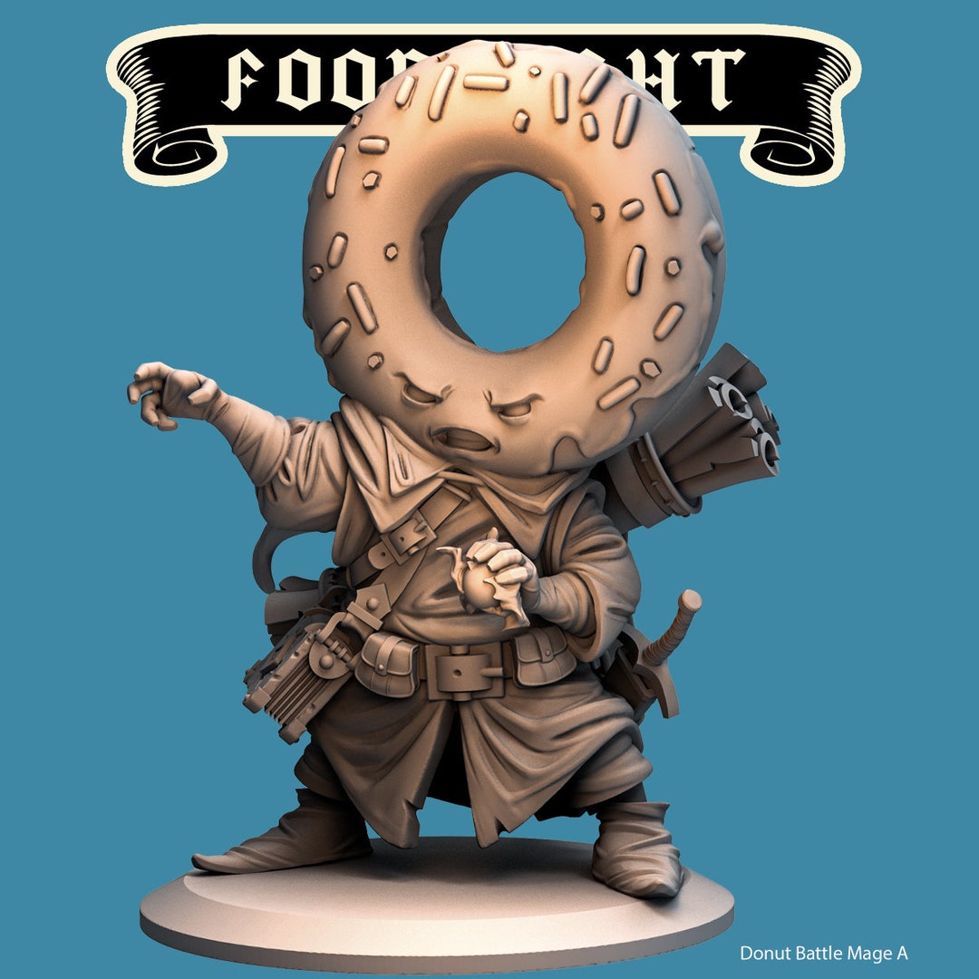 Donut Battle Mage Food Fight! - Sweet Vs Savory Resin Miniature 32/75mm ...