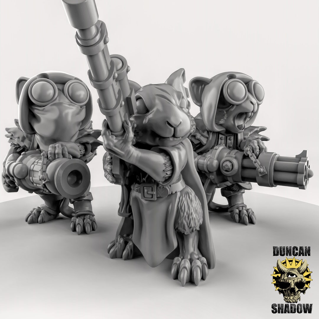 Mousling Tinkers Gunslingers Miniatures Set of 3 28/32mm for Dungeons ...