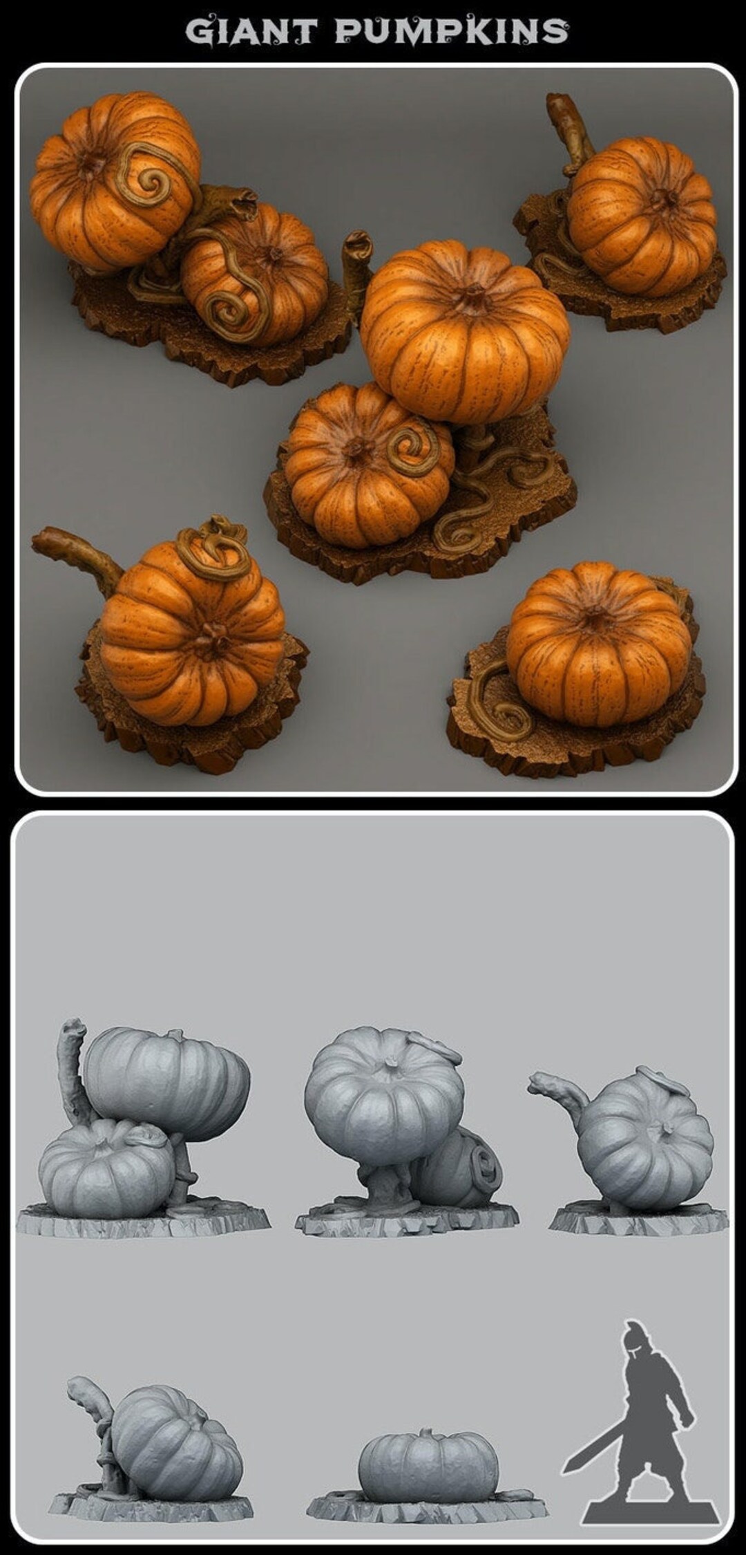 Giant Pumpkins Terrain Set of 5 Dungeons and Dragons, Pathfinder ...