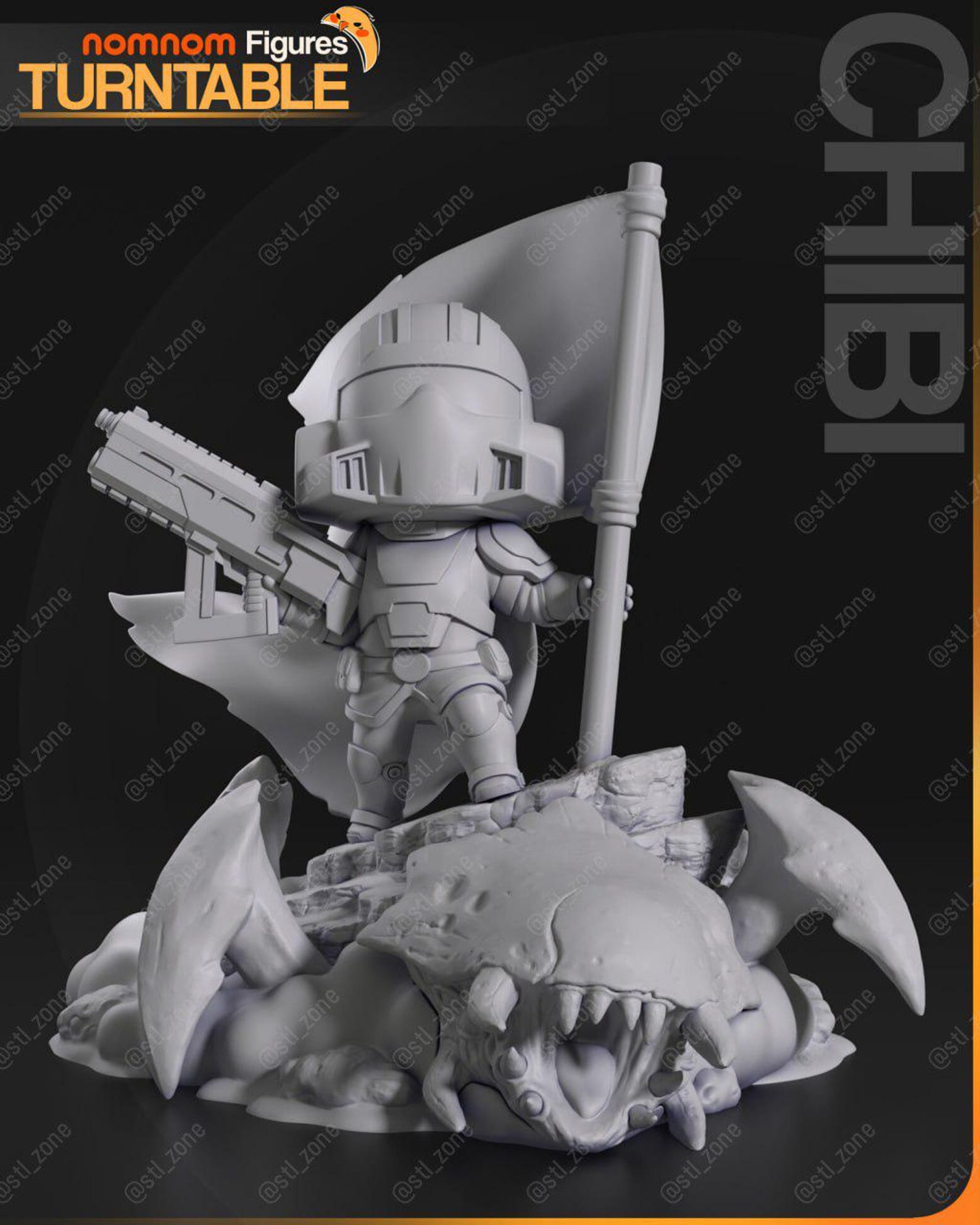 Heck Divers Diorama Chibi 3D Printed Statue Kit | Garage Kit | Model ...