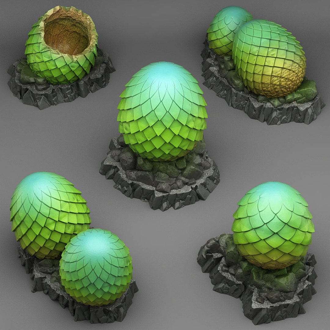 Abandoned Dragon Eggs Terrain Set of 5 Dungeons and Dragons, Pathfinder ...