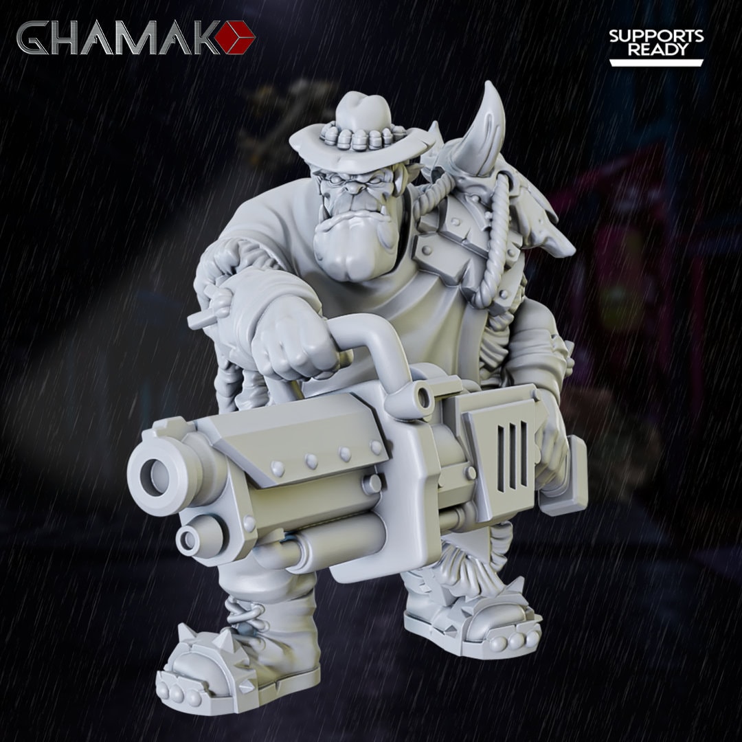 Wild West Ork Sharpshooter, - Ghamak 3D Printed 32 MM Scale Necromunda ...