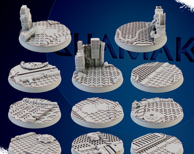 40mm Bases Set of 11, Sci-fi Bases, Table Top Gaming, RPG, Dungeons and ...
