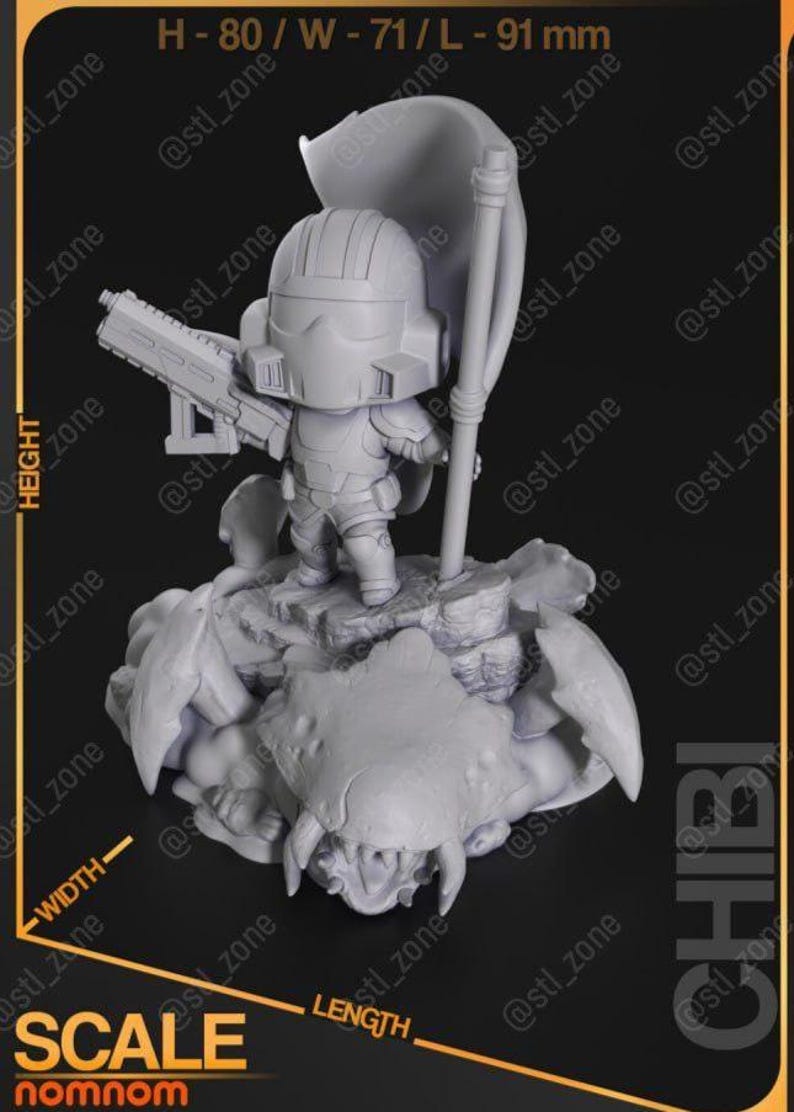 Heck Divers Diorama Chibi 3D Printed Statue Kit | Garage Kit | Model ...