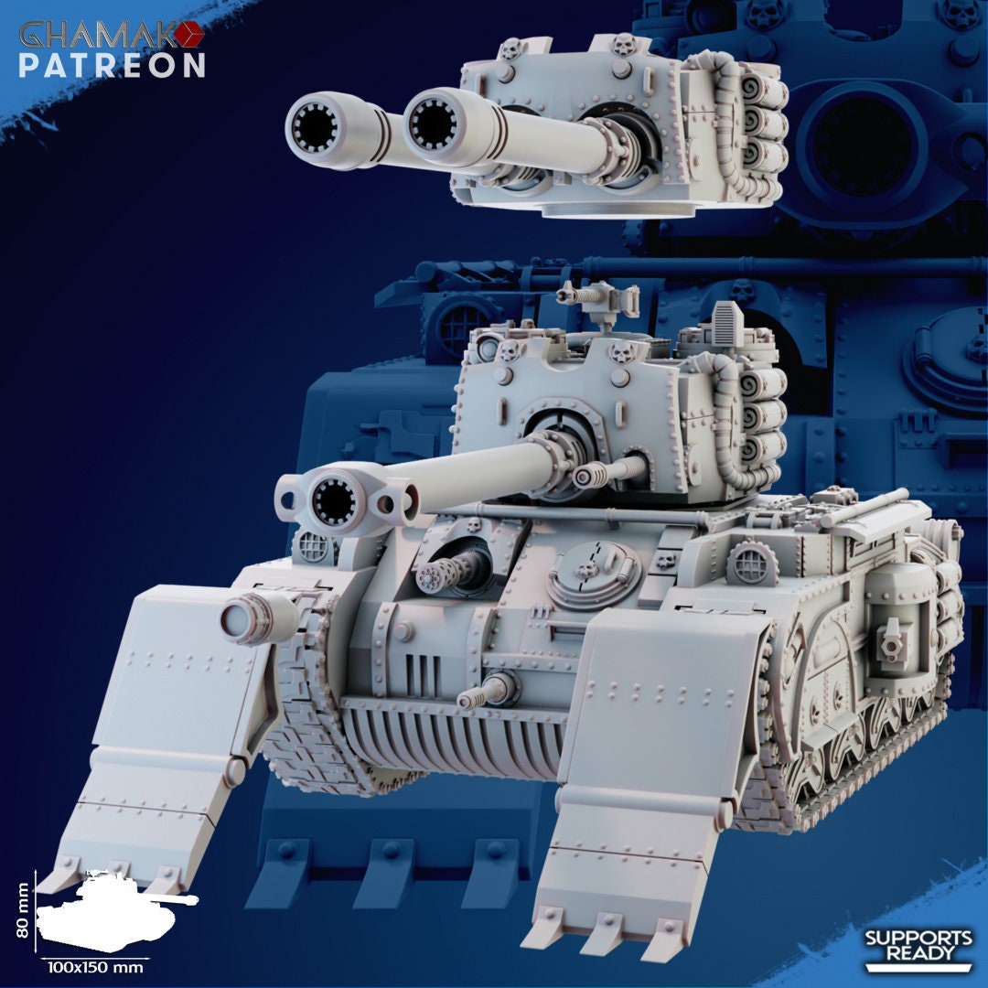 Iron Korps Terra Invicta Battle Tank -, 80 Mm Tall- Ghamak 3D Printed ...