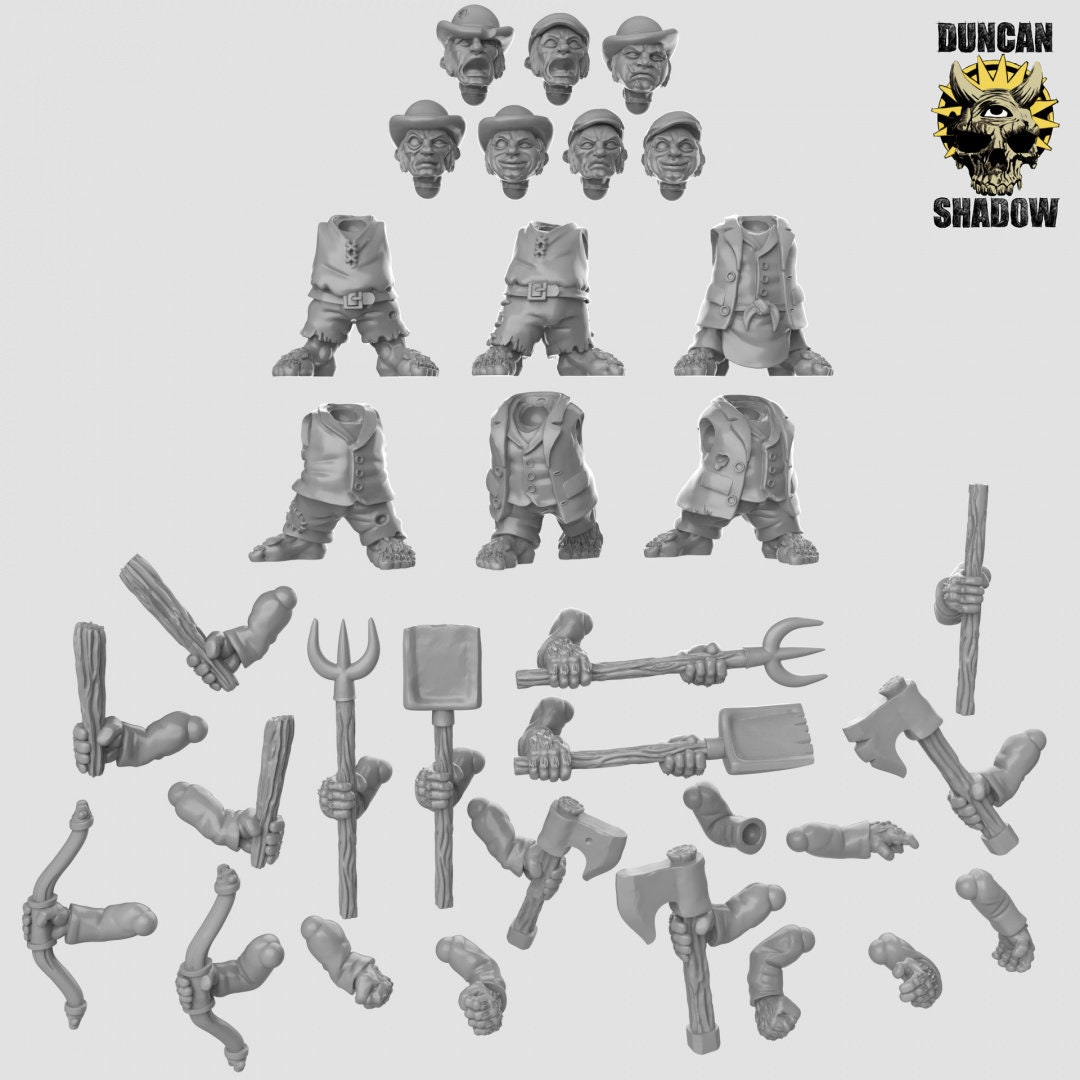 28mm Build a Halfling Miniatures Modular Set of 6 for Dungeons and ...