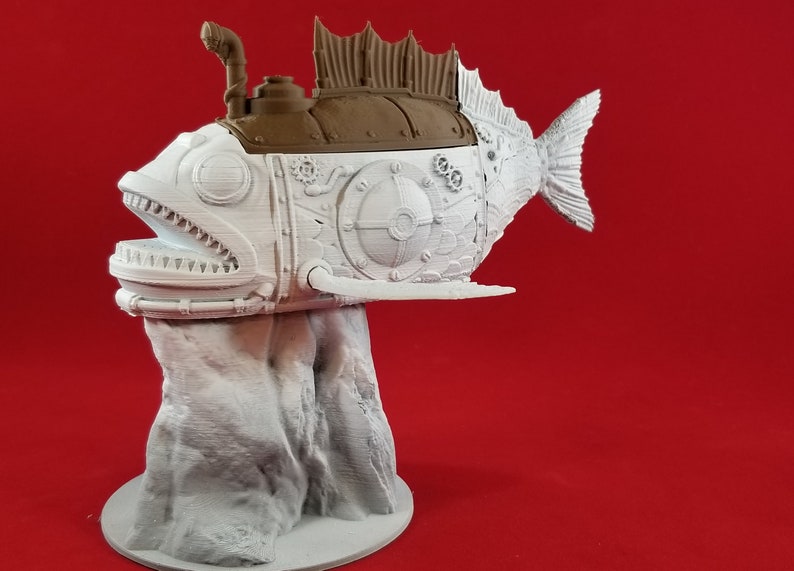 Gnome Fish Submarine Dnd Boat Wargames Tabletop Scenery 3D | Etsy