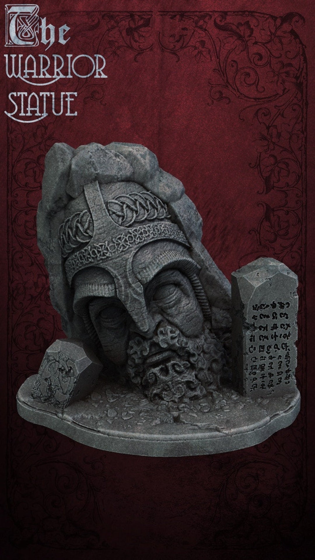 Warrior's Statue Unpainted Terrain for Ttrpgs D&D, Dnd, Dungeons and ...