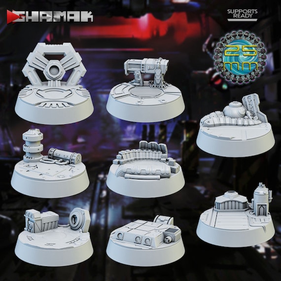 25mm Bases Set of 8 Sci-fi Bases Set of 8 Warhammer 40K - Etsy