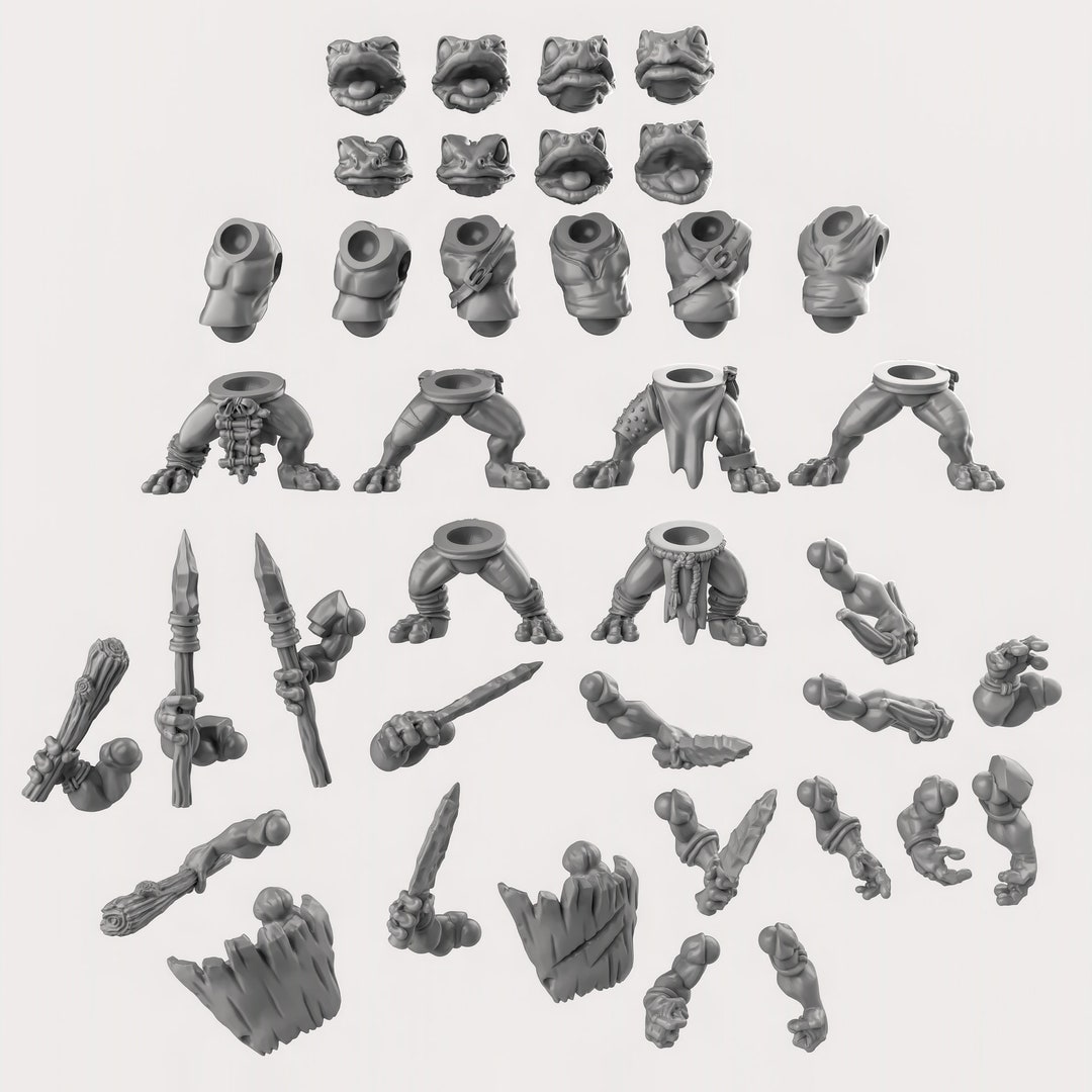 28mm Build a Frog Miniatures Modular Set of 6 for Dungeons and Dragons ...