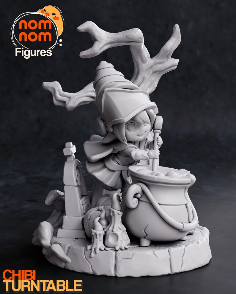 Chibi Dark Magician Girl 3D Printed Statue Kit | Garage Kit | Model Kit ...
