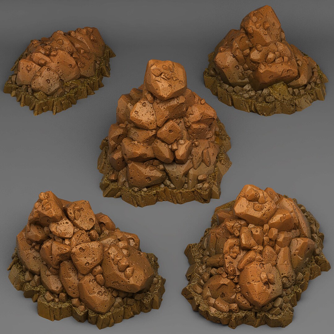 Resin Pile of Rocks Terrain Set, Dungeons and Dragons, Pathfinder RPG ...
