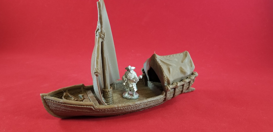 Modular Skiff Boat/ship Dnd Boat Wargames Tabletop Scenery 3D Printed ...
