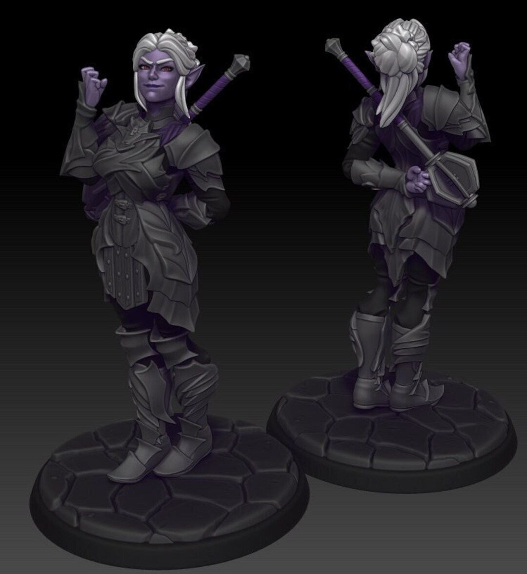 Mindy the Drow Paladin 32/75mm Options Dungeon and Dragons, Pathfinder, Role Playing Miniature ...