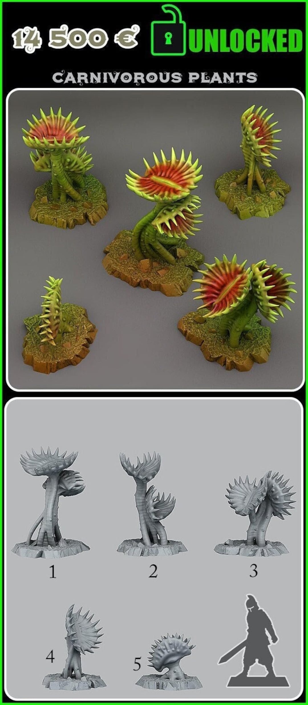 Carnivorous Plants Terrain Set of 5 Dungeons and Dragons, Pathfinder ...
