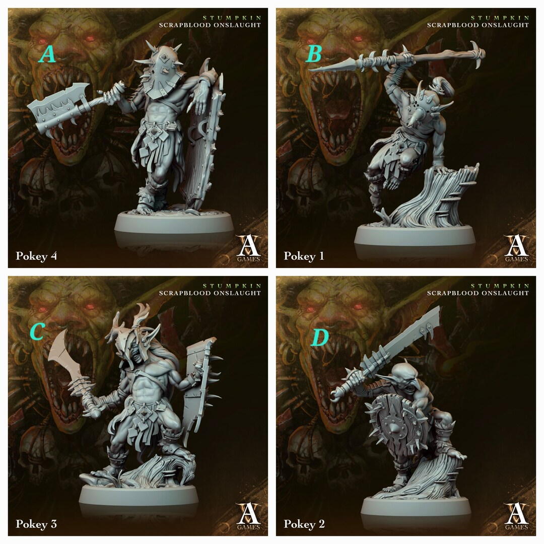 Pokey 25mm Base 4 Poses 3D Printed Fantasy Miniature D&D / Pathfinder ...