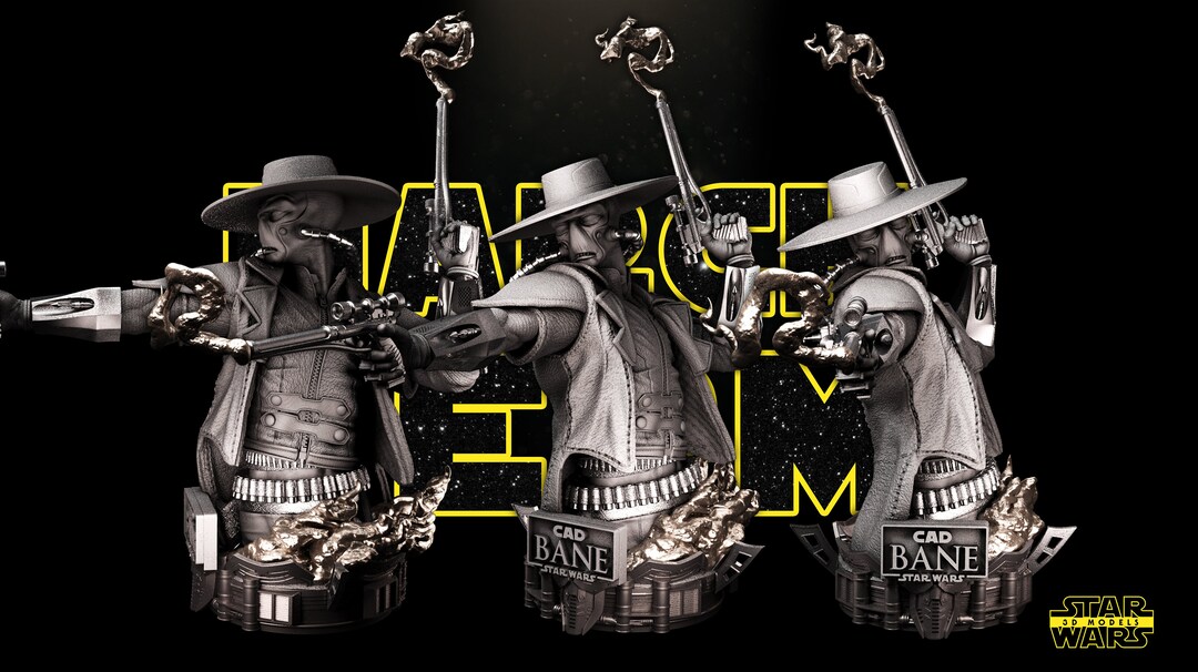 Cad Bane Bust Sculpture, Star Wars Mandalorian Rebel Cosplay, 3D ...