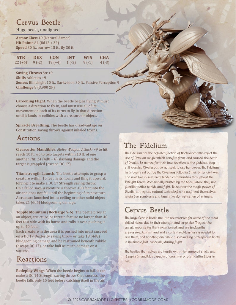 Riodin, Fidelium Knight and Cervus Beetle Mount, Cobramode Dungeons and ...