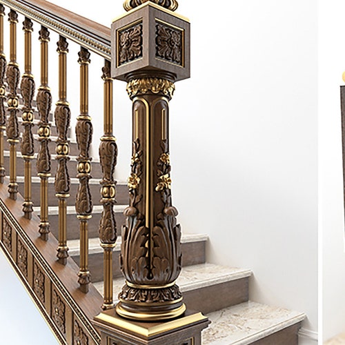 Large Square Antique Box Newel Post Renaissance Solid Wood - Etsy Canada