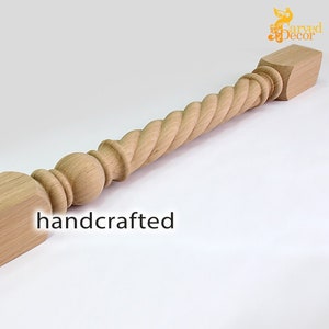 Twisted Newel Post for Stairs 47" (4"x4"), Oak Newel Post Classic - Etsy
