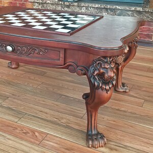 Coffee Table Legs Lion Head and Paw, Carved Wooden Antique Legs for ...