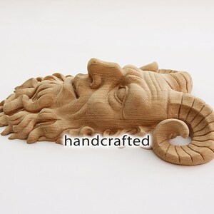 Carved Wood Face of Satyr - Sculpture Faun Satan Wall Art Decor - Etsy