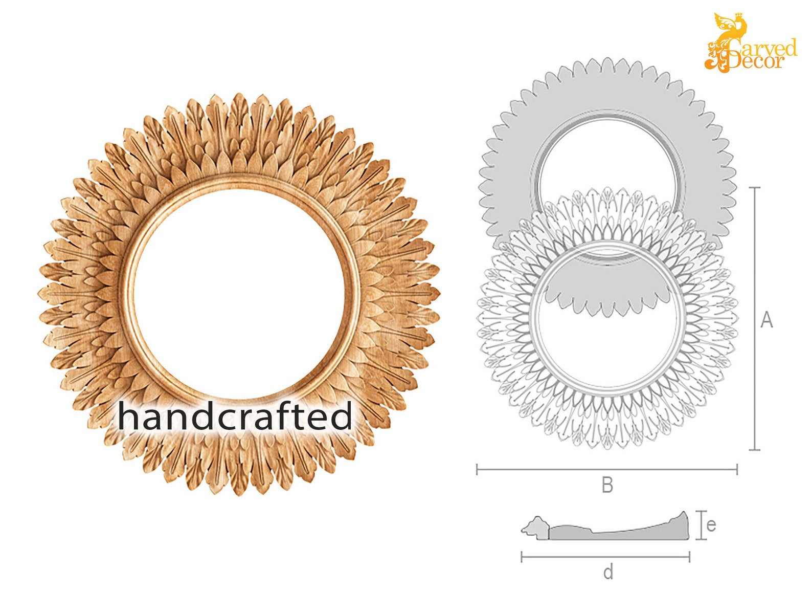 Large Ornate Mirror Frame Carved Wood Architectural | Etsy