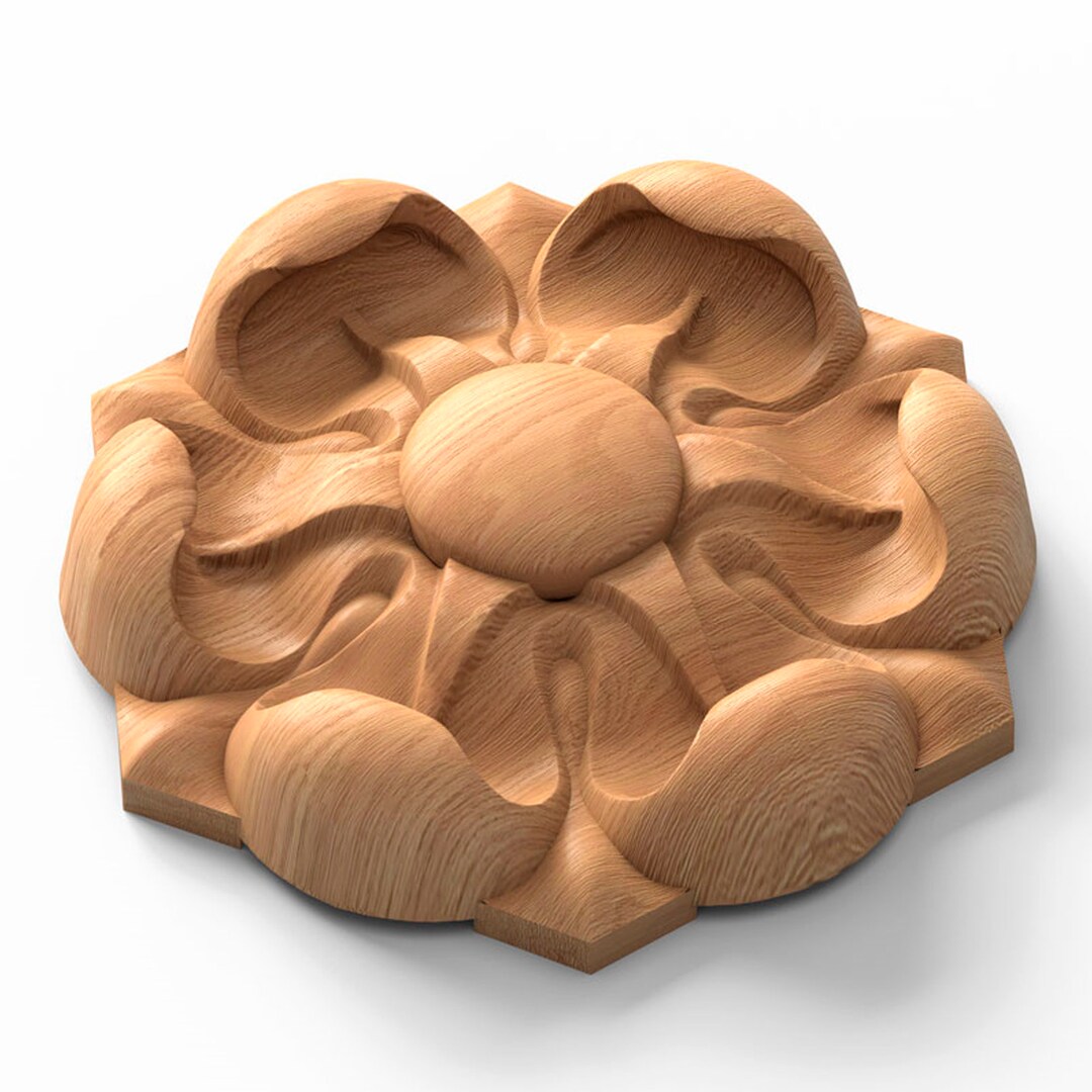 Small Flower Rosette, Wooden Round Rosette Trim - Etsy