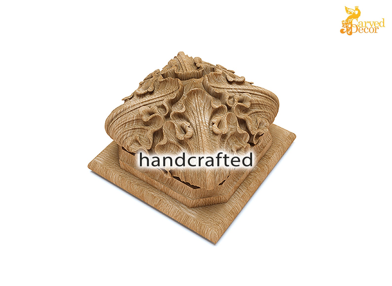 Pair of Gothic Newel Post Caps, Wood Finial Topper, Staircase Caps - Etsy