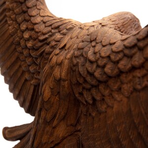 Large Eagle Wood Carving Statue, Eagle Sculpture, Carved Eagle, Hancook ...